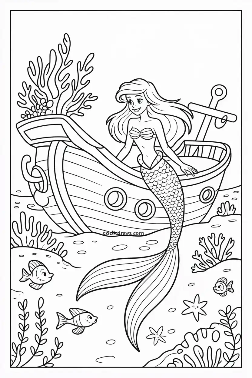 Ariel Coloring Pages (Free PDF Printables for All Ages )