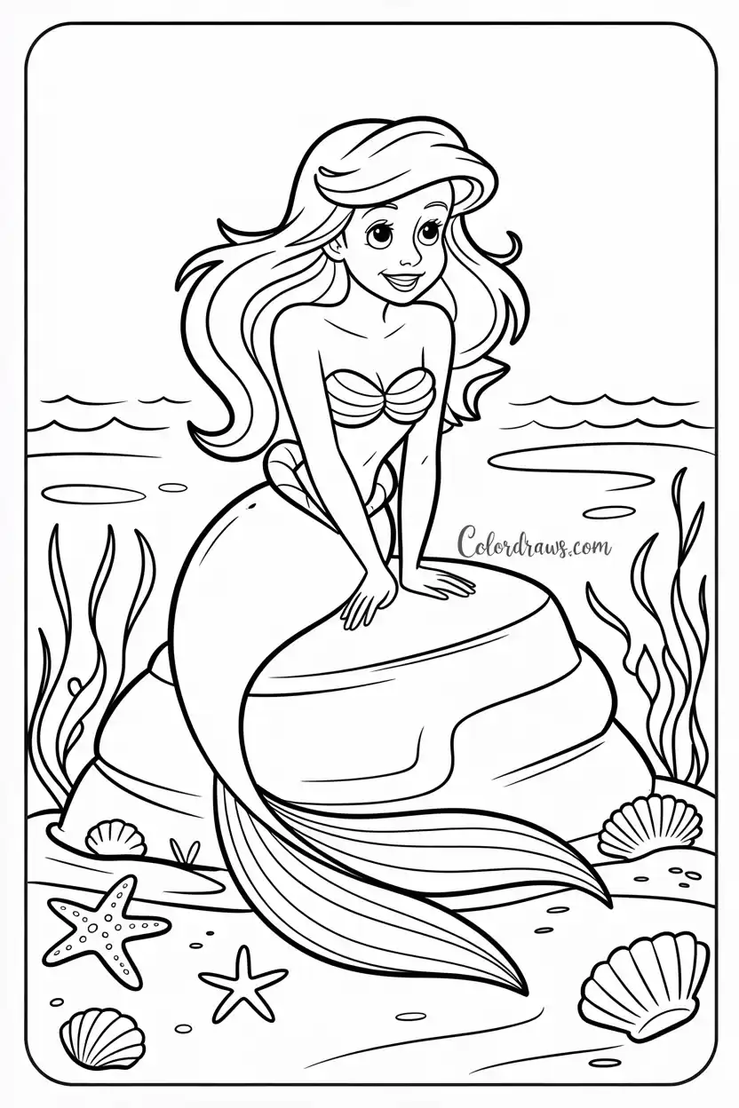Ariel Coloring Pages (Free PDF Printables for All Ages )