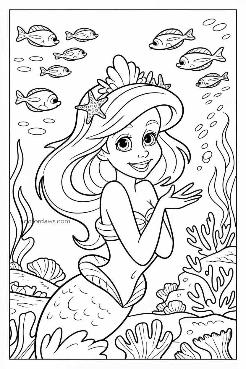 Ariel Coloring Pages (Free PDF Printables for All Ages )