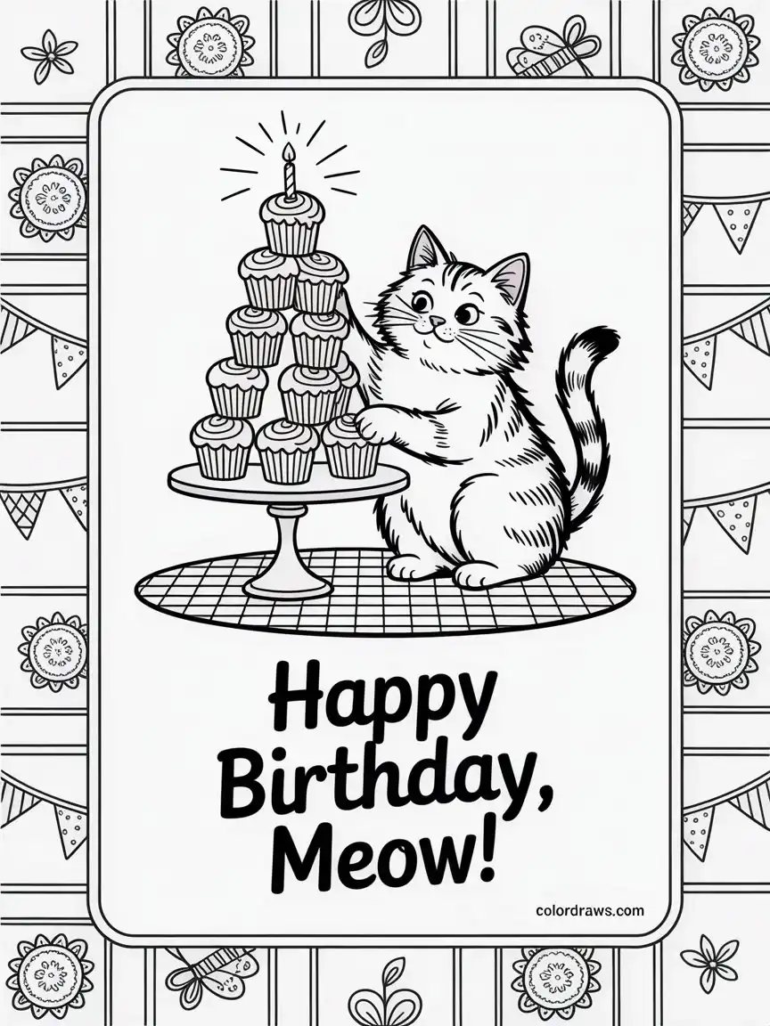 60+ Cat Coloring Pages (Free PDF Printable)