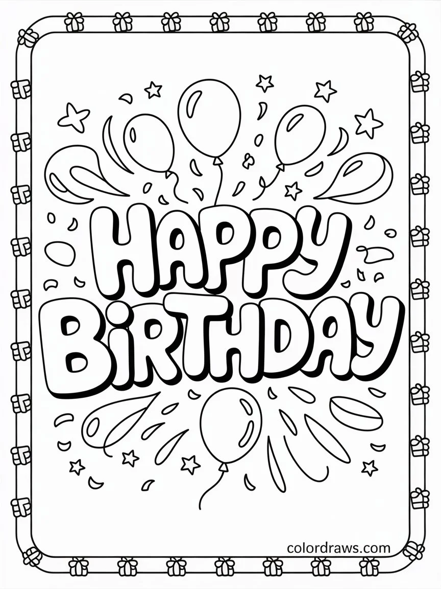 Happy Birthday Coloring Pages (90+ Free Printable PDF)