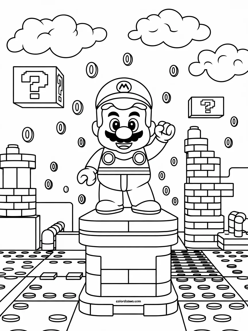 90+ Mario Coloring Pages (Free PDF Pintables)