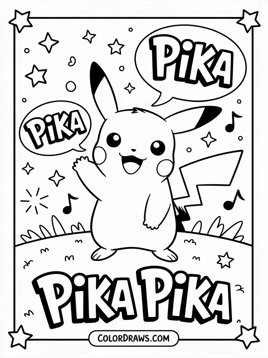 Pikachu Coloring Pages (80+ Free PDF Printable for Kids)